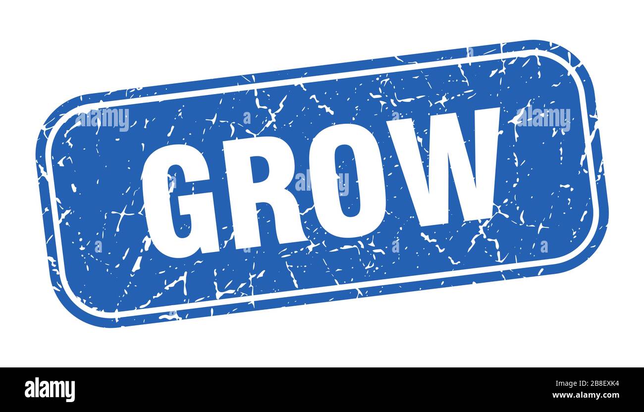 grow stamp. grow square grungy blue sign Stock Vector Image & Art - Alamy