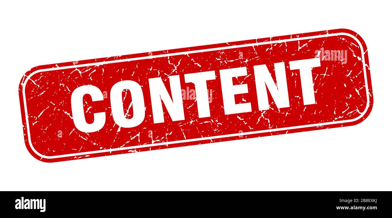 content stamp. content square grungy red sign Stock Vector Image & Art ...