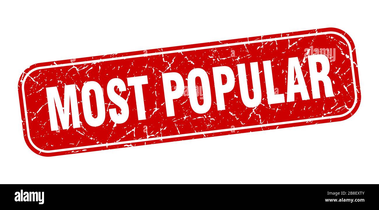 most popular stamp. most popular square grungy red sign Stock Vector ...