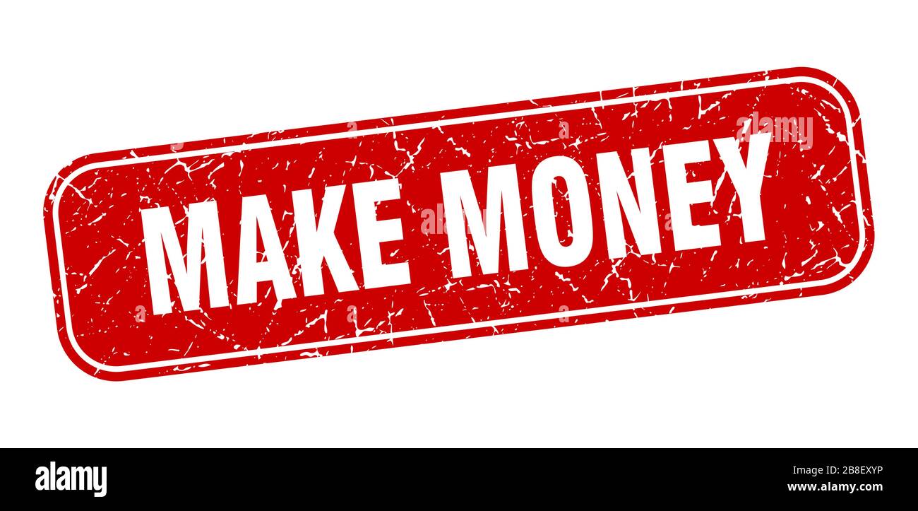 make money stamp. make money square grungy red sign Stock Vector Image ...