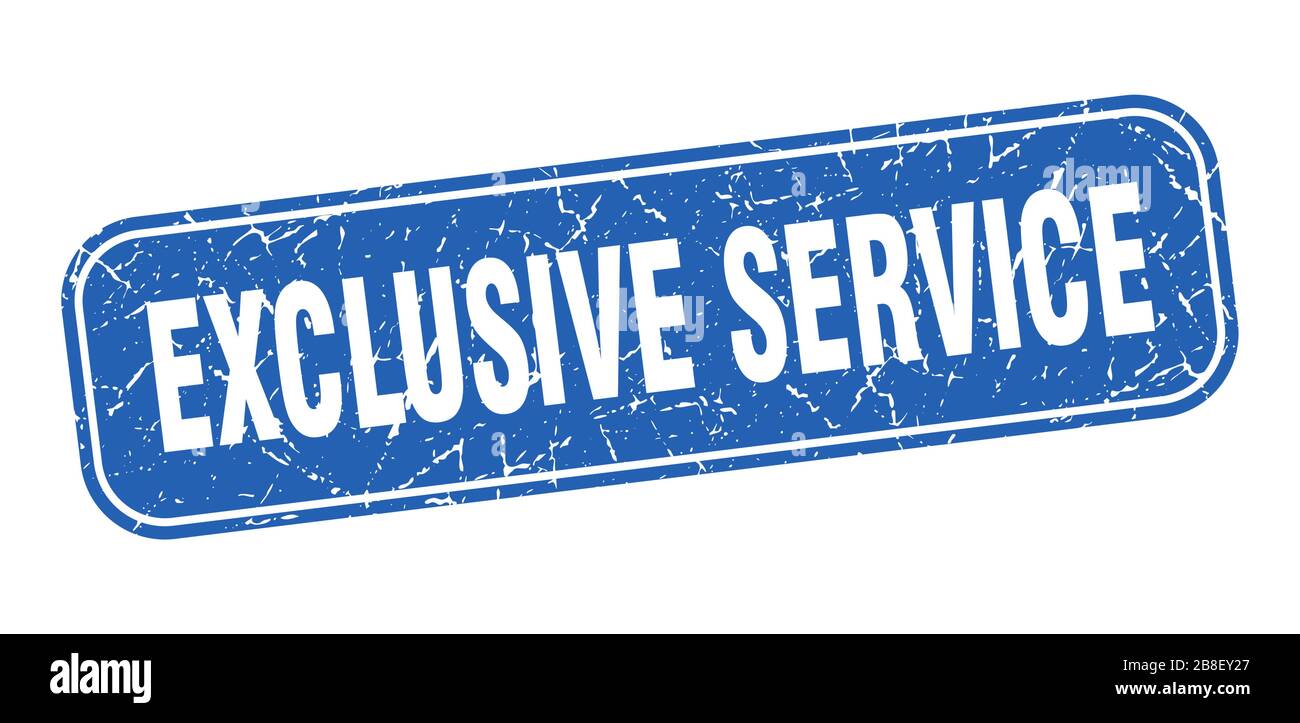 exclusive service stamp. exclusive service square grungy blue sign ...