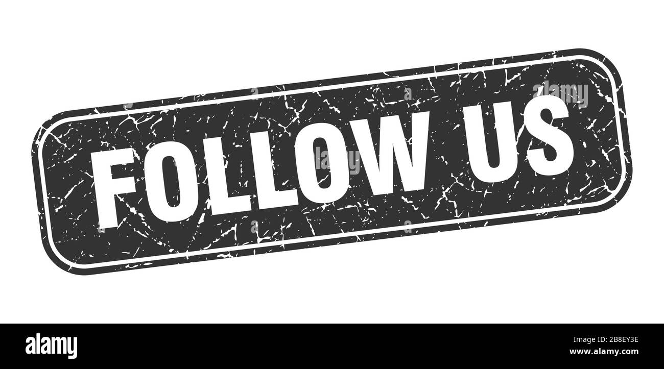 follow us stamp. follow us square grungy black sign Stock Vector Image ...