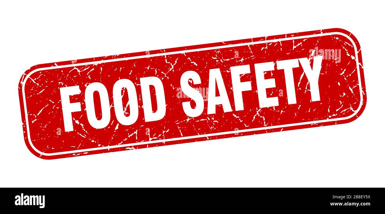 food safety stamp. food safety square grungy red sign Stock Vector ...