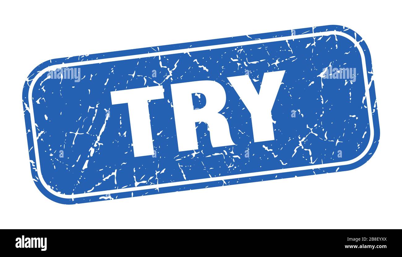 try stamp. try square grungy blue sign Stock Vector Image & Art - Alamy