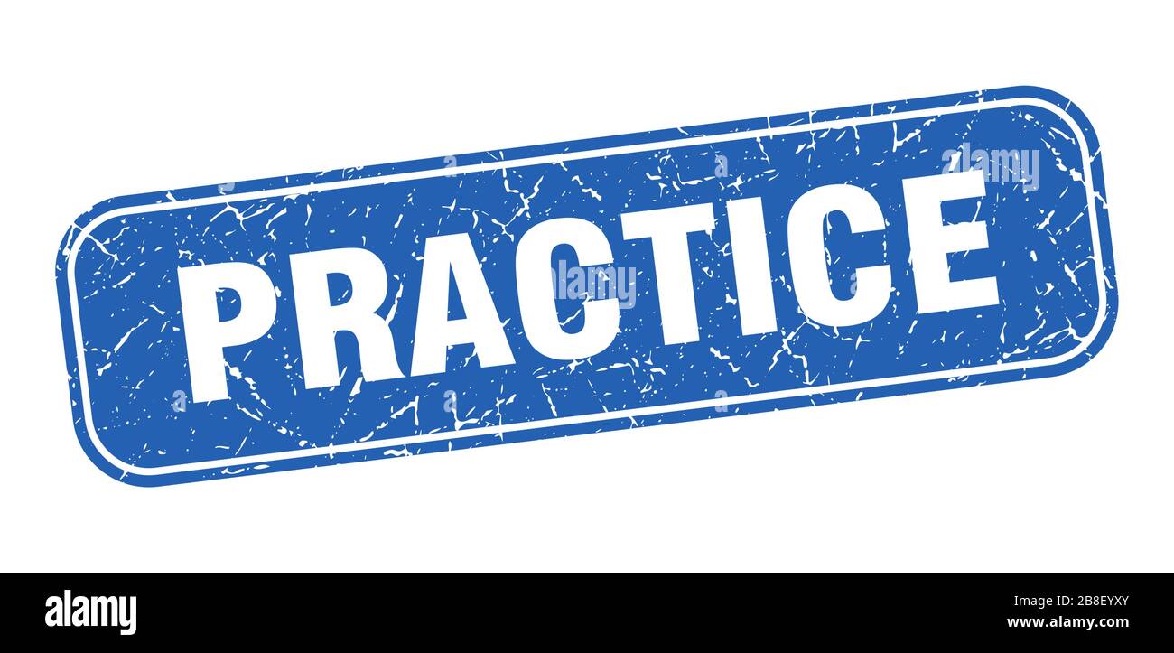 practice stamp. practice square grungy blue sign Stock Vector Image ...