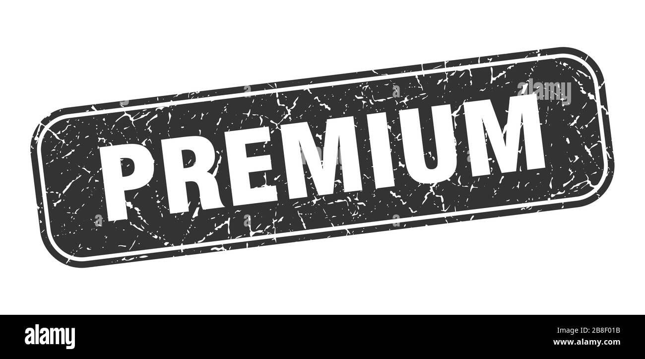 premium stamp. premium square grungy black sign Stock Vector Image ...