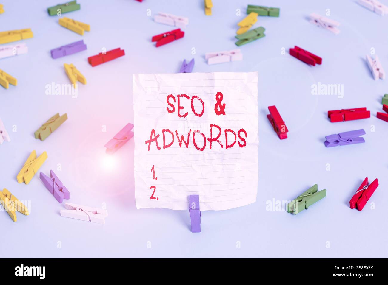 Writing note showing Seo And Adwords. Business concept for they are ...