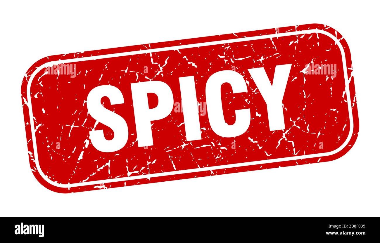 spicy stamp. spicy square grungy red sign Stock Vector Image & Art - Alamy