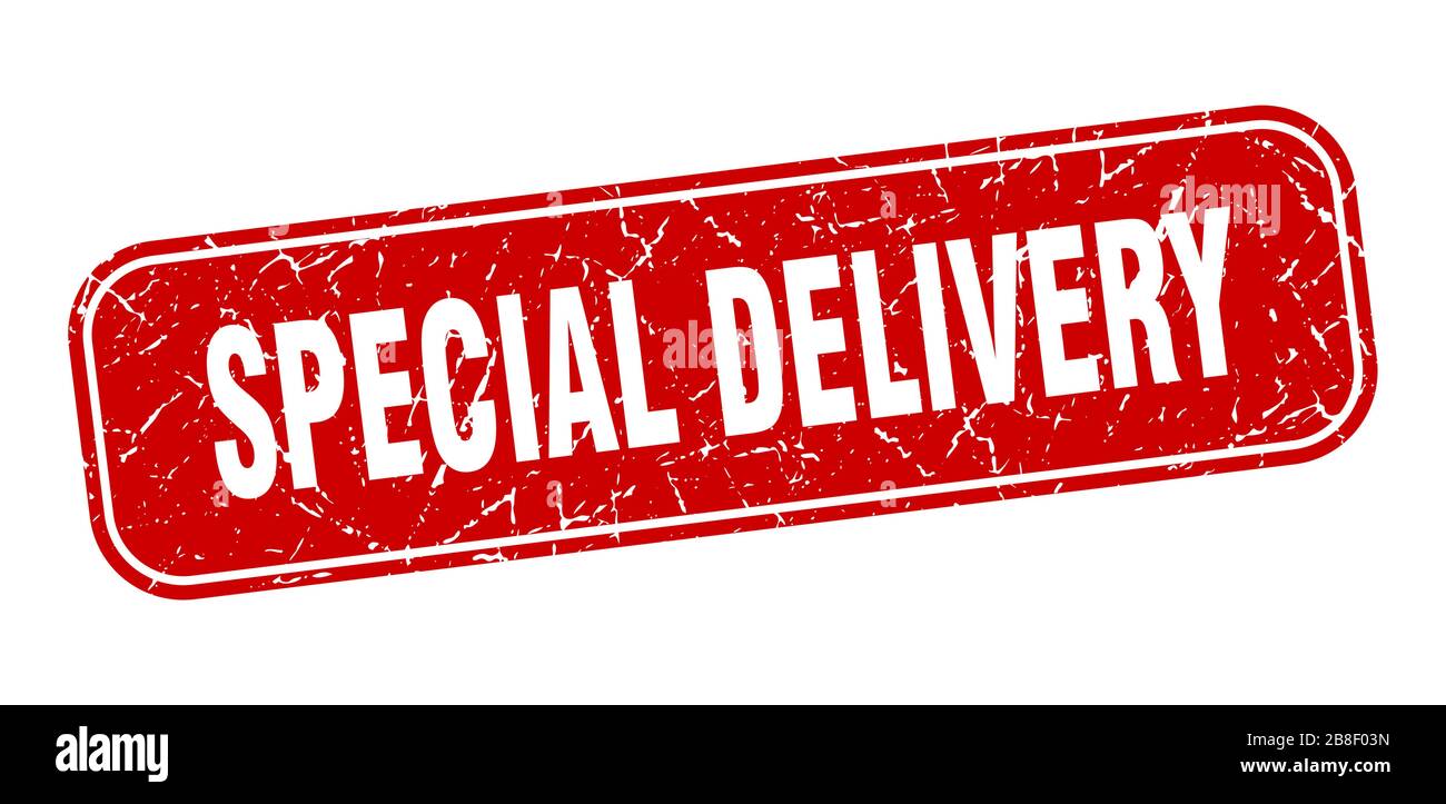 special delivery stamp. special delivery square grungy red sign Stock ...
