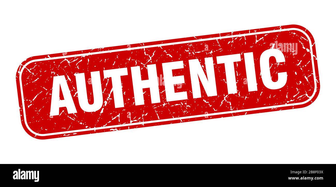 authentic stamp. authentic square grungy red sign Stock Vector Image ...