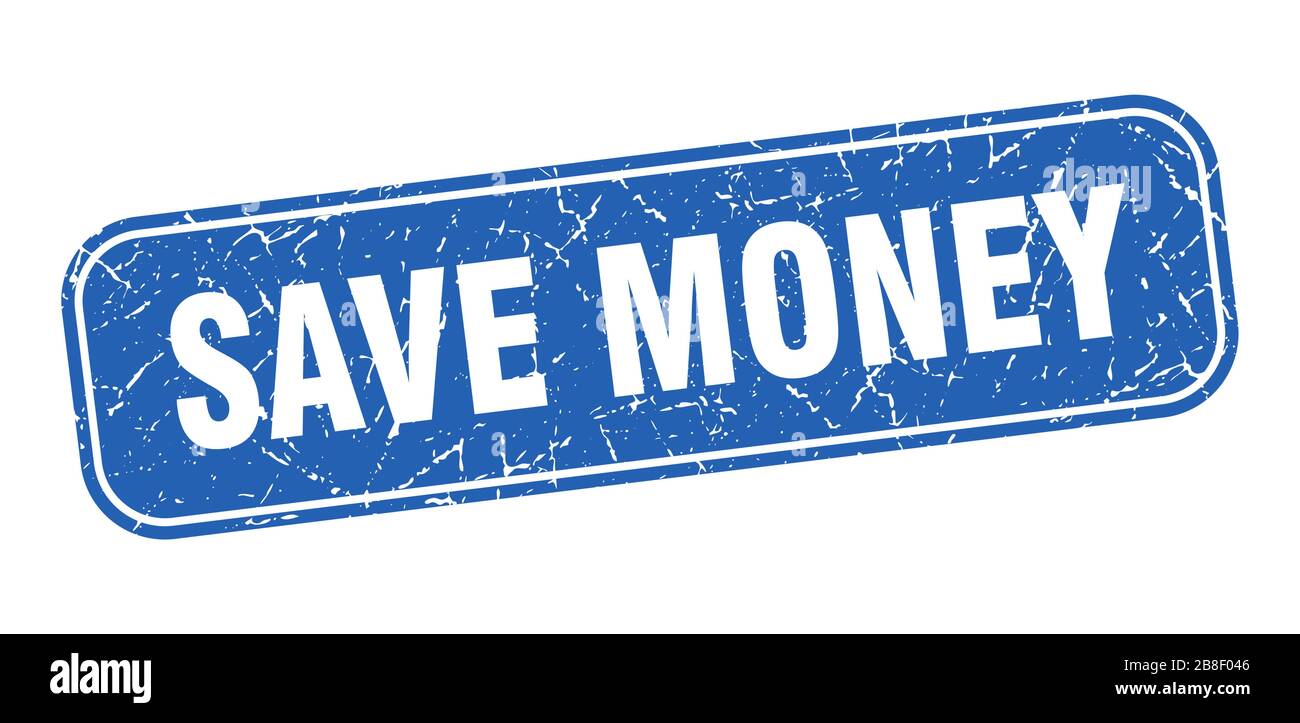 save money stamp. save money square grungy blue sign Stock Vector Image ...