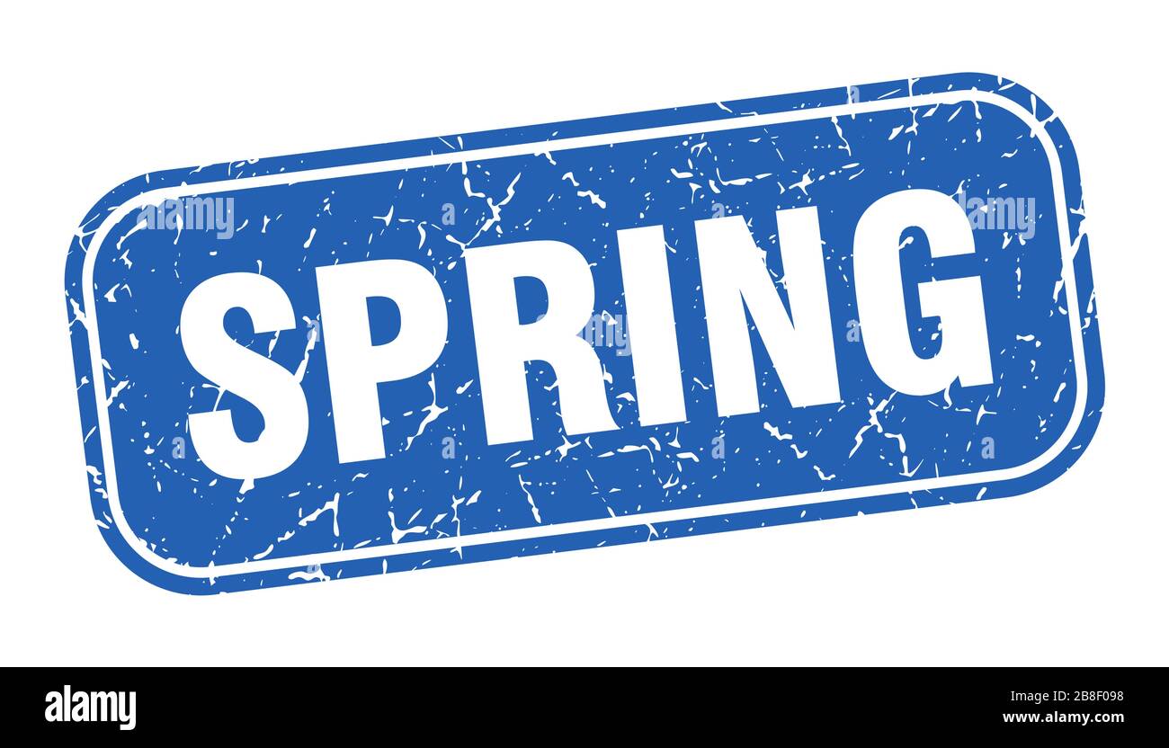 spring stamp. spring square grungy blue sign Stock Vector Image & Art ...