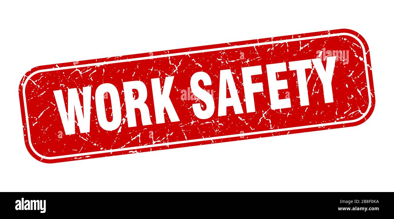 work safety stamp. work safety square grungy red sign Stock Vector ...
