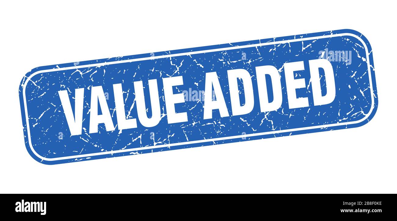 value added stamp. value added square grungy blue sign Stock Vector ...