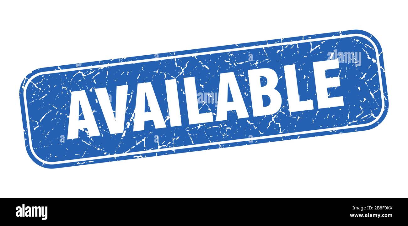 available stamp. available square grungy blue sign Stock Vector Image ...