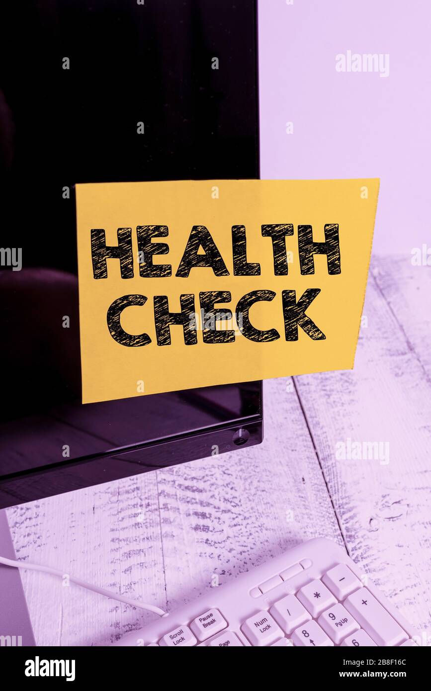 Word writing text Health Check. Business photo showcasing thorough ...