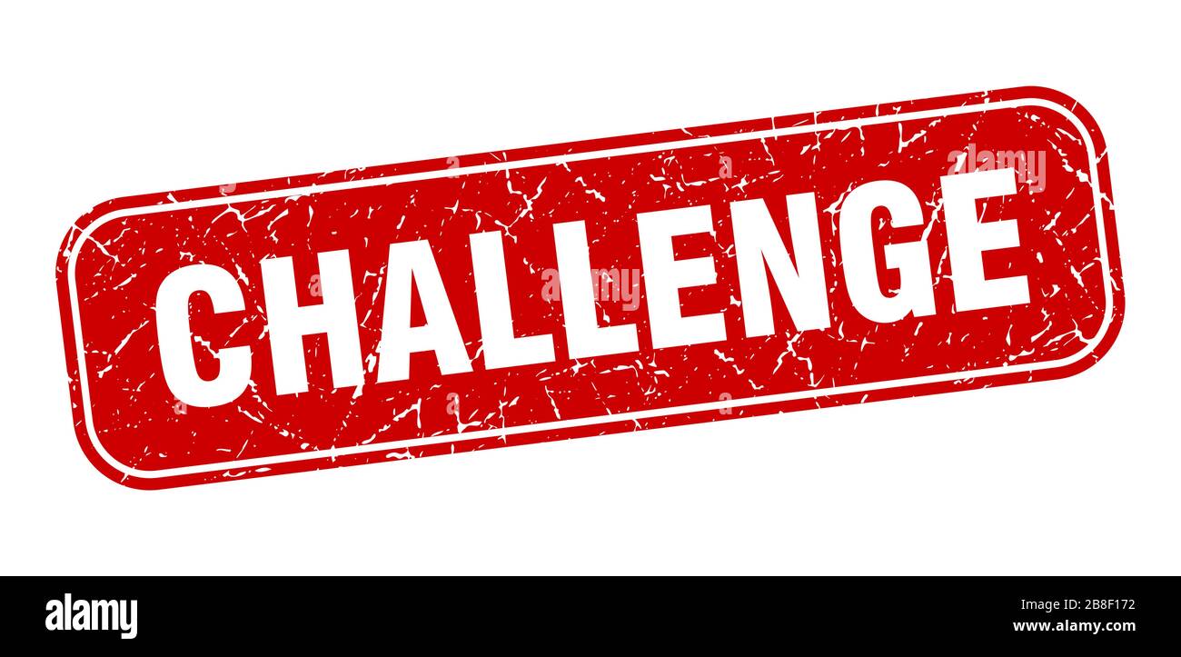 challenge stamp. challenge square grungy red sign Stock Vector Image ...