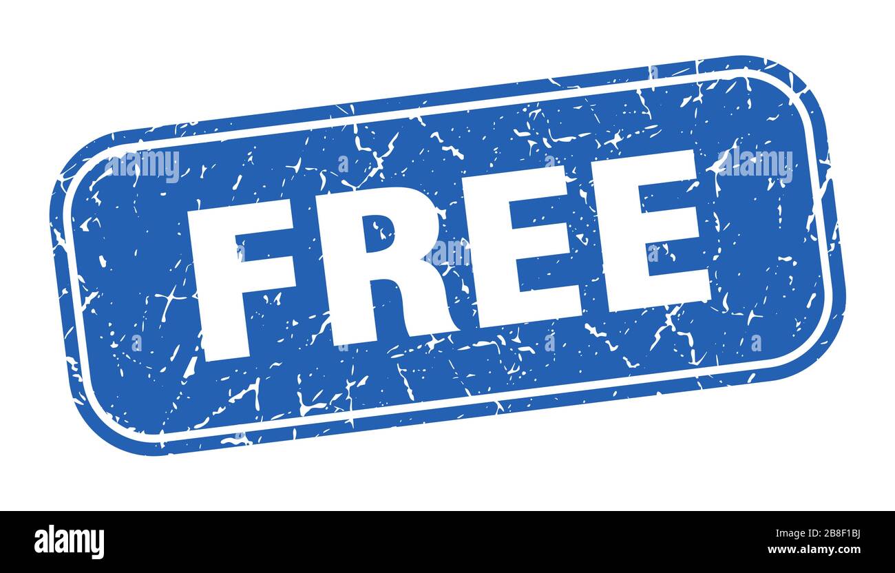free stamp. free square grungy blue sign Stock Vector Image & Art - Alamy