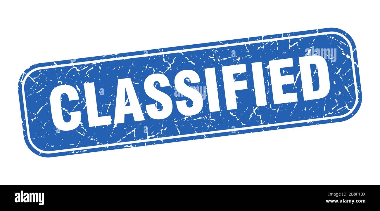 classified stamp. classified square grungy blue sign Stock Vector Image ...