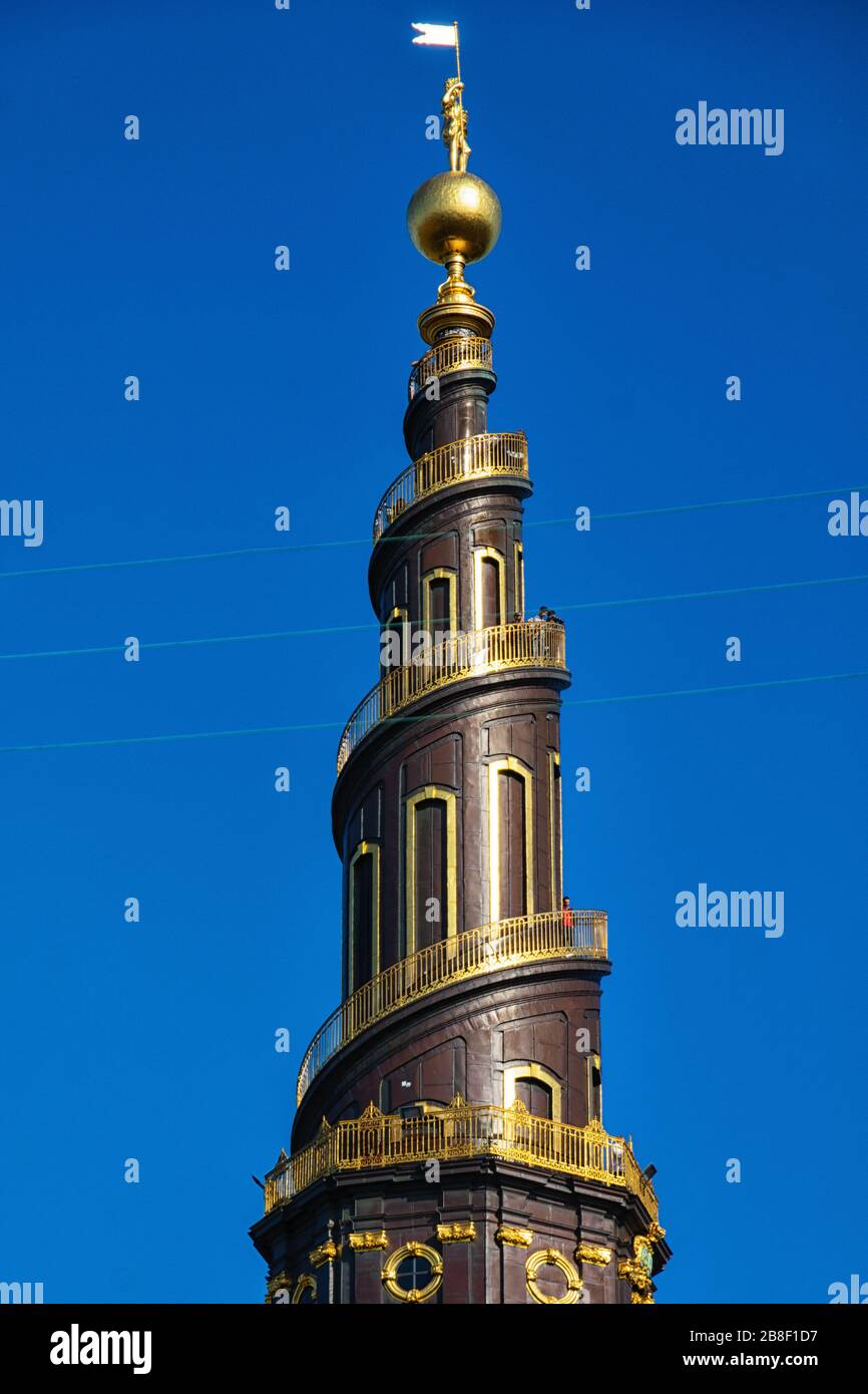 Tower of the Redeemer Church in Copenhagen in Denmark Stock Photo - Alamy