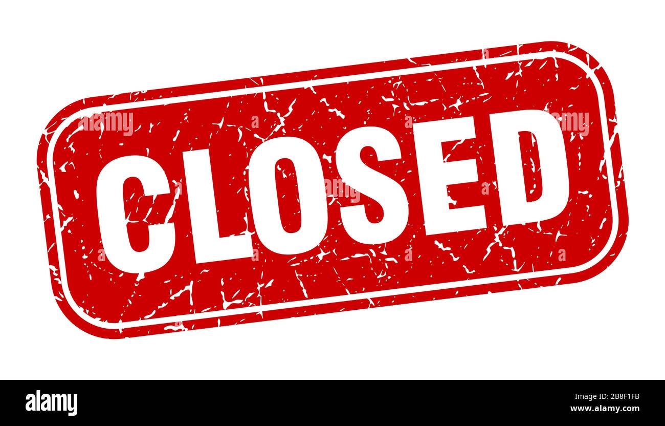 closed stamp. closed square grungy red sign Stock Vector Image & Art ...