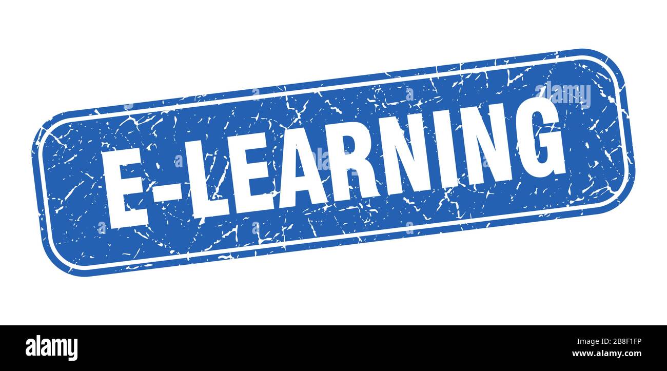 e-learning stamp. e-learning square grungy blue sign Stock Vector Image ...