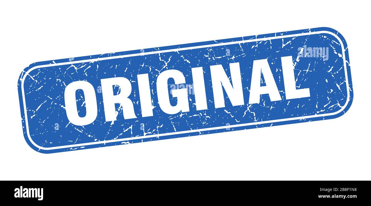 original stamp. original square grungy blue sign Stock Vector Image & Art - Alamy