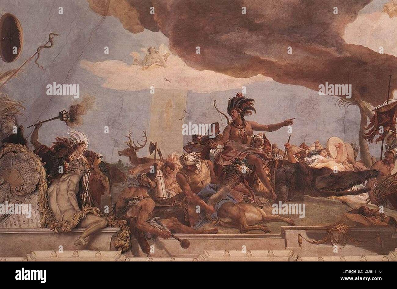 Giovanni Battista Tiepolo - Apollo and the Continents (America, left ...