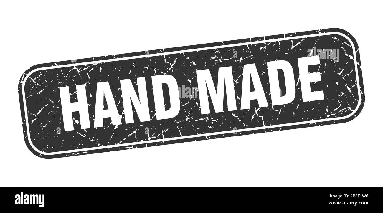 hand made stamp. hand made square grungy black sign Stock Vector Image ...