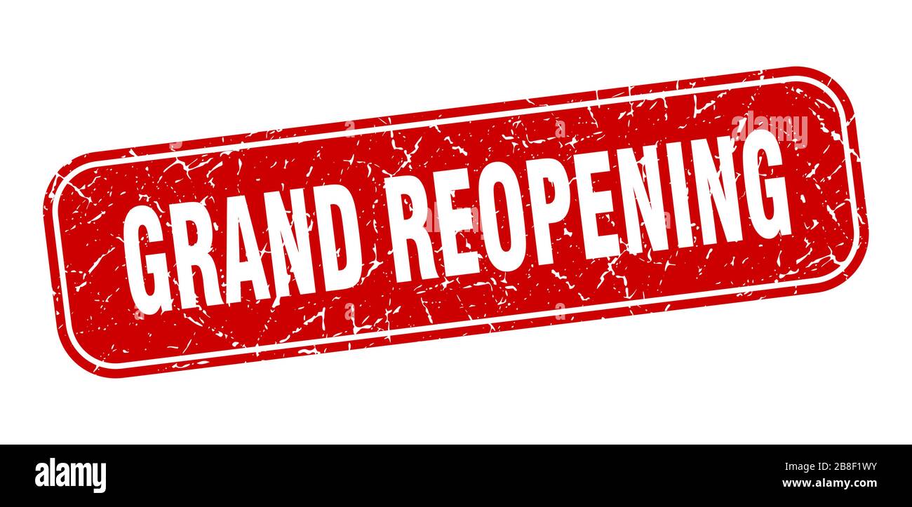 grand reopening stamp. grand reopening square grungy red sign Stock ...
