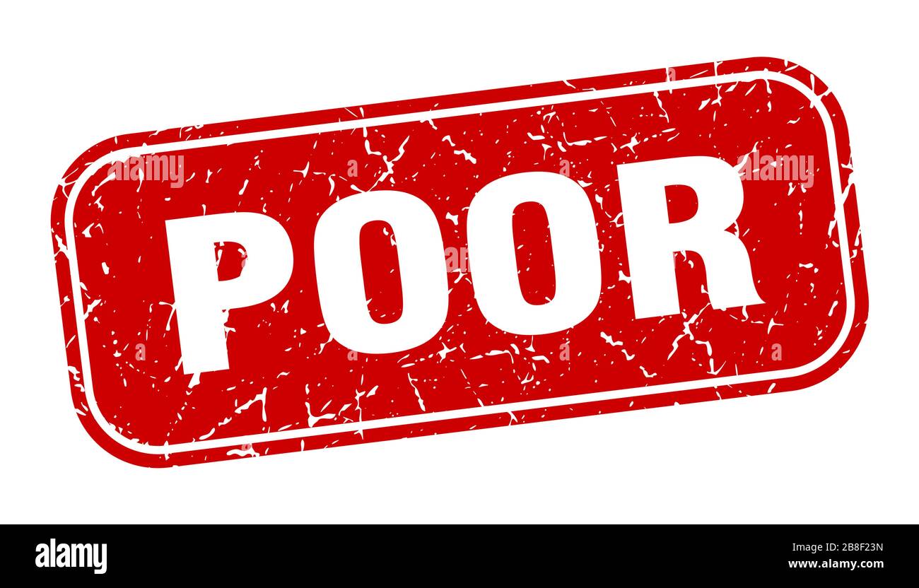 poor stamp. poor square grungy red sign Stock Vector Image & Art - Alamy