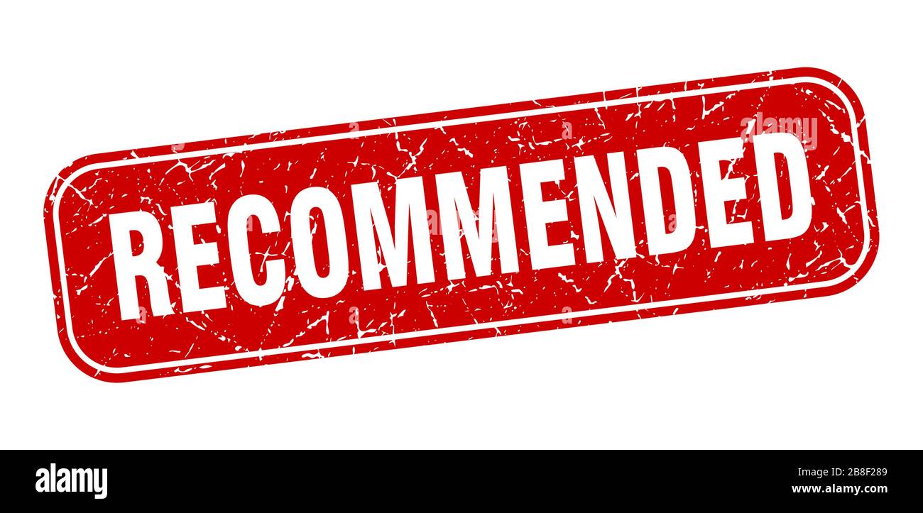 recommended stamp. recommended square grungy red sign Stock Vector ...