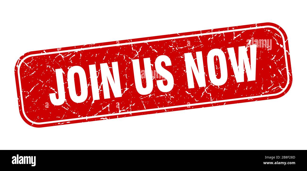 join us now stamp. join us now square grungy red sign Stock Vector ...