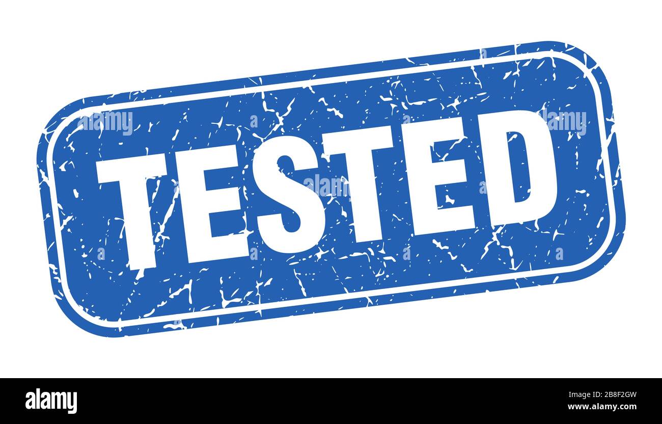 tested stamp. tested square grungy blue sign Stock Vector Image & Art ...