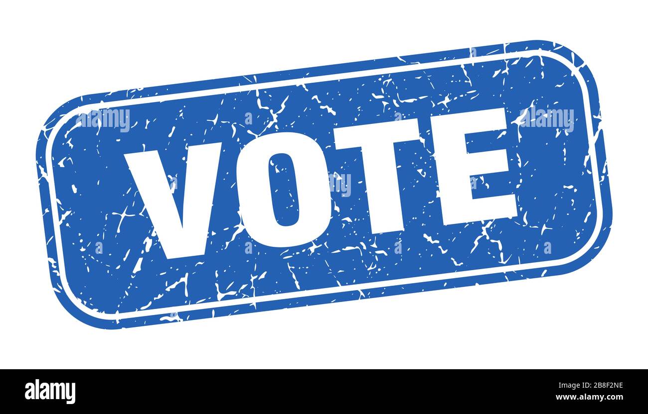 vote stamp. vote square grungy blue sign Stock Vector Image & Art - Alamy