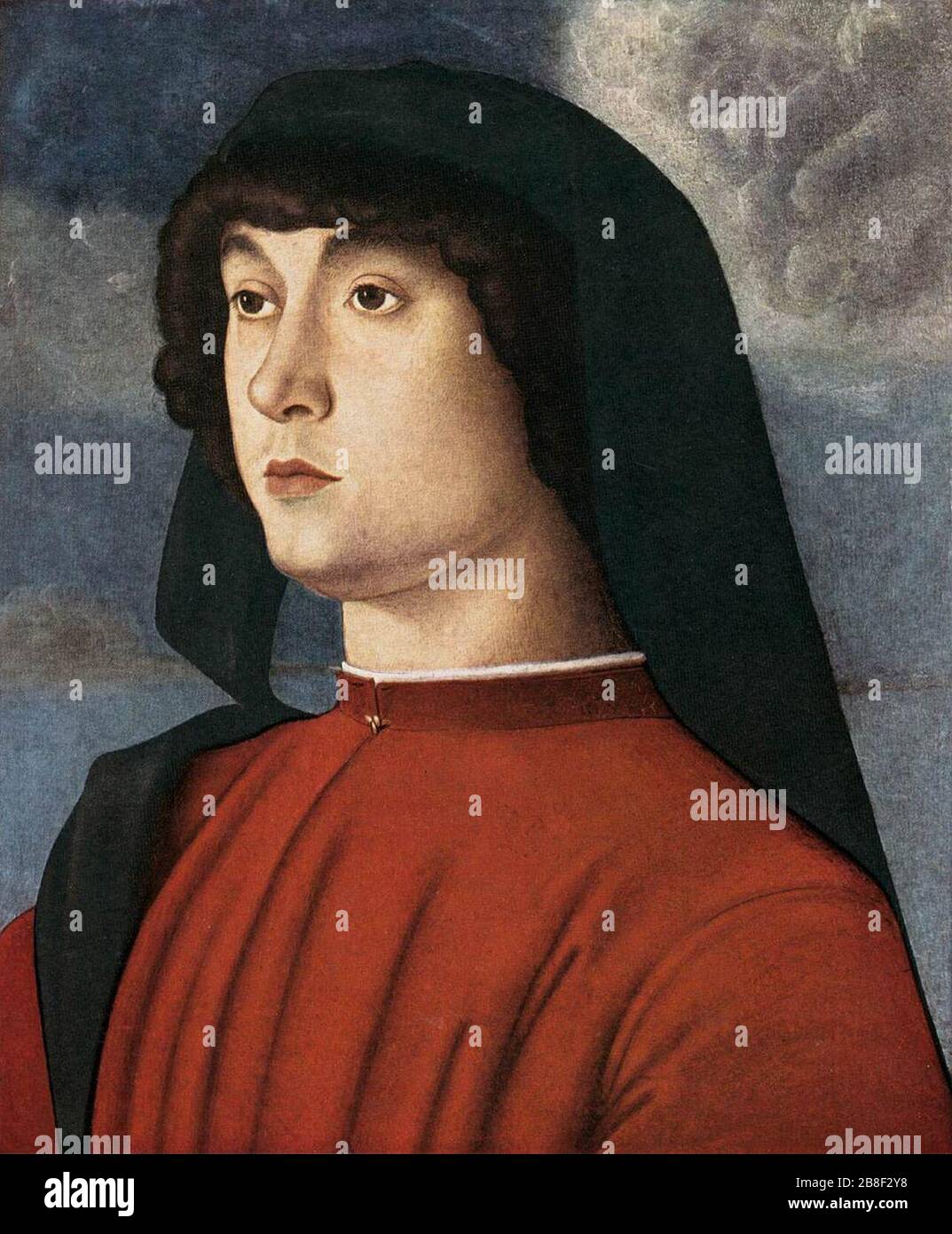 Giovanni Bellini - Portrait of a Young Man in Red Stock Photo - Alamy
