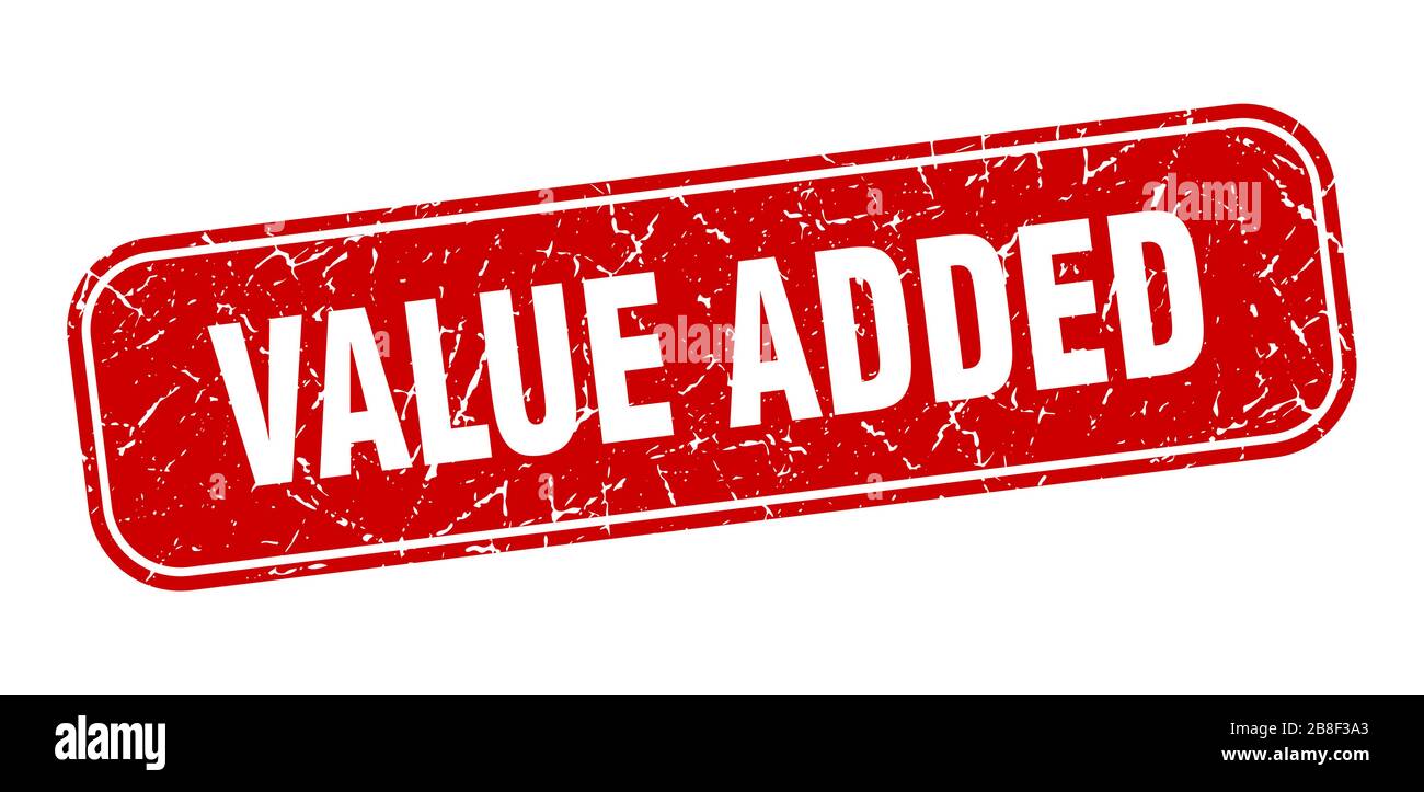 value added stamp. value added square grungy red sign Stock Vector ...