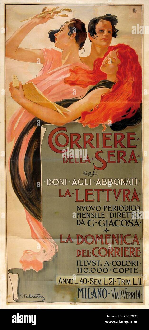 Giovanni Beltrami - Corriere della sera - 1900 Stock Photo - Alamy