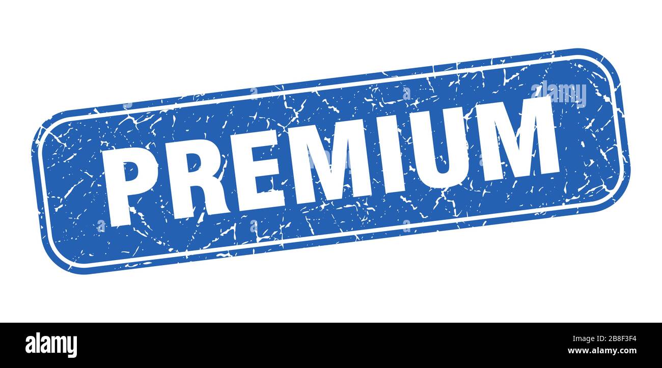 premium stamp. premium square grungy blue sign Stock Vector Image & Art ...