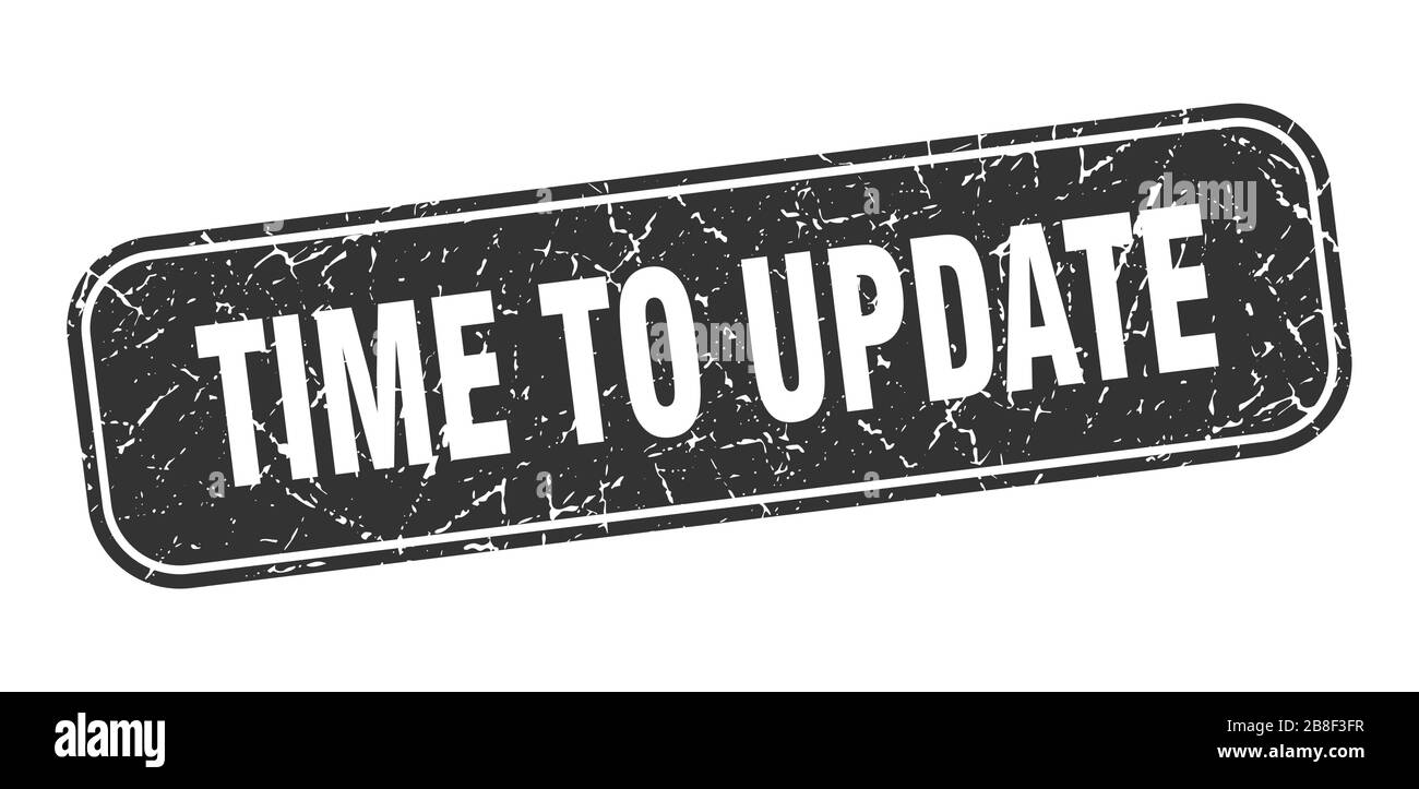 Time update stamp square Black and White Stock Photos & Images - Alamy