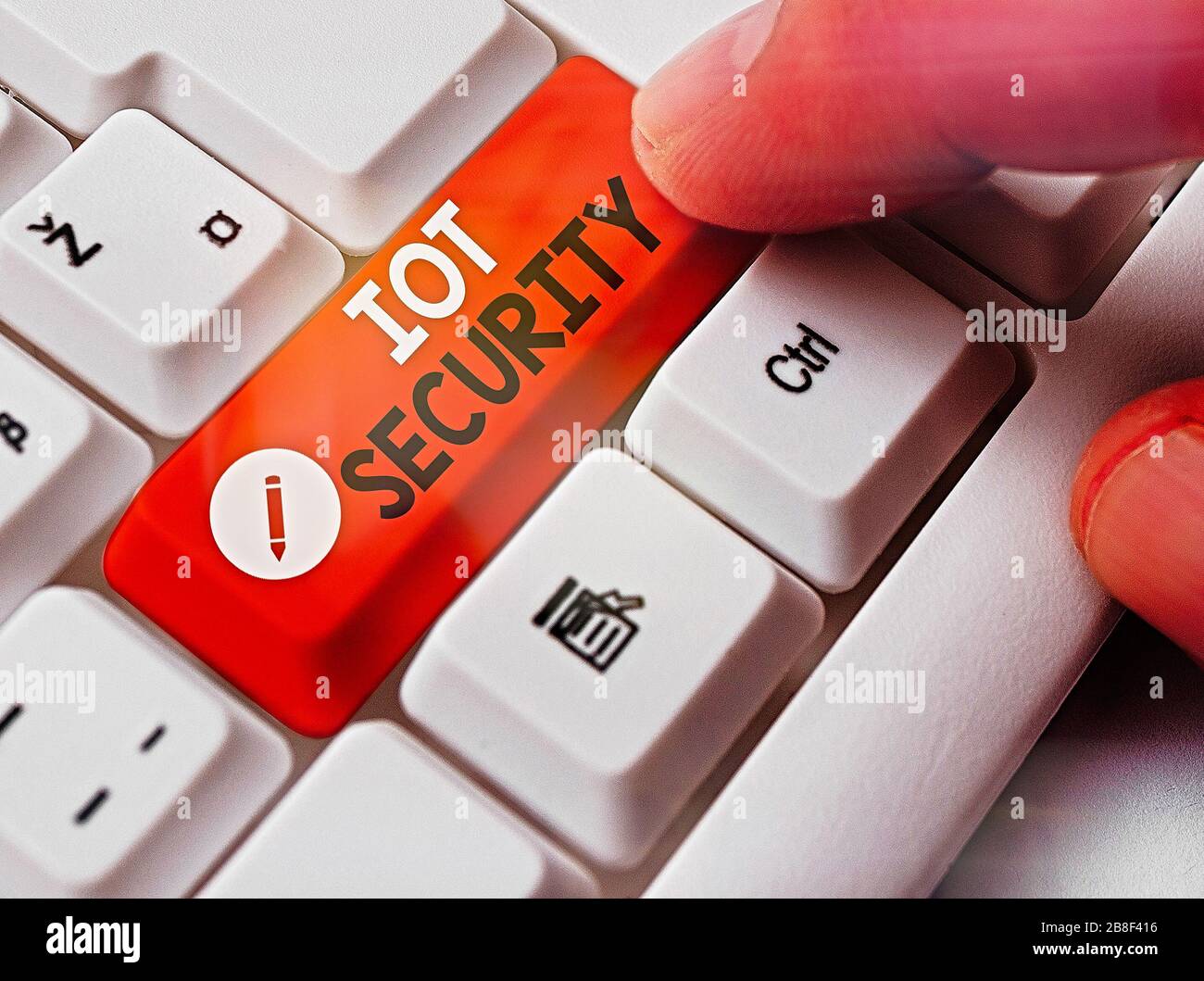 Handwriting text writing Iot Security. Conceptual photo practice of ...