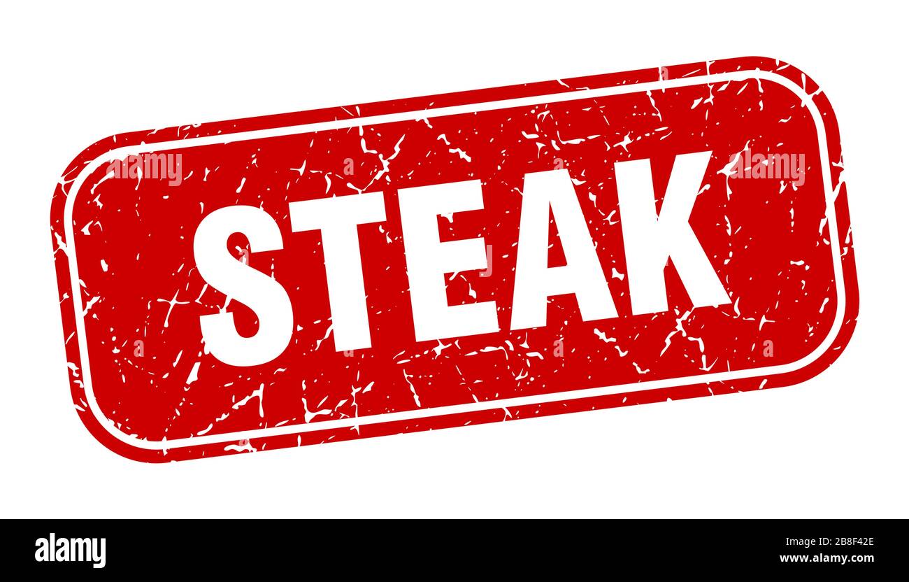 steak stamp. steak square grungy red sign Stock Vector Image & Art - Alamy