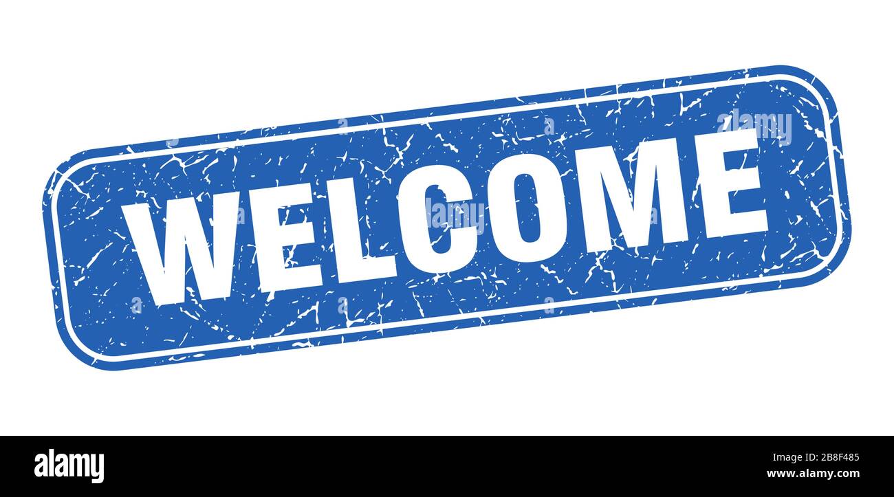 welcome stamp. welcome square grungy blue sign Stock Vector Image & Art ...