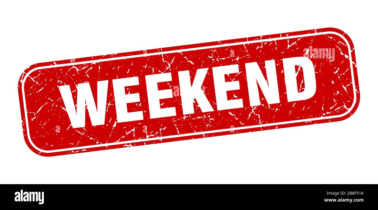 weekend stamp. weekend square grungy red sign Stock Vector Image & Art ...