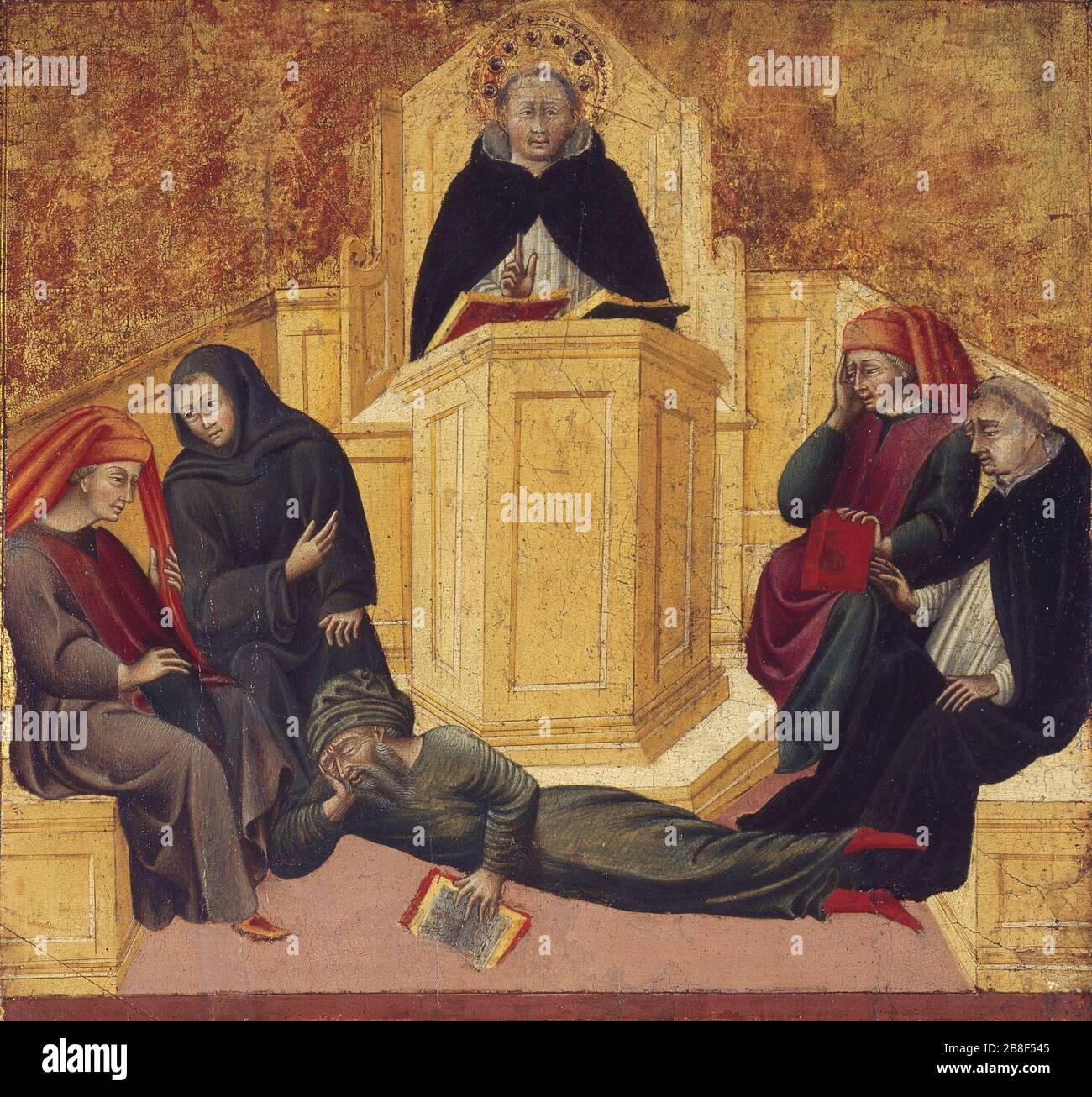 Giovanni di Paolo - St. Thomas Aquinas Confounding Averroës Stock Photo ...