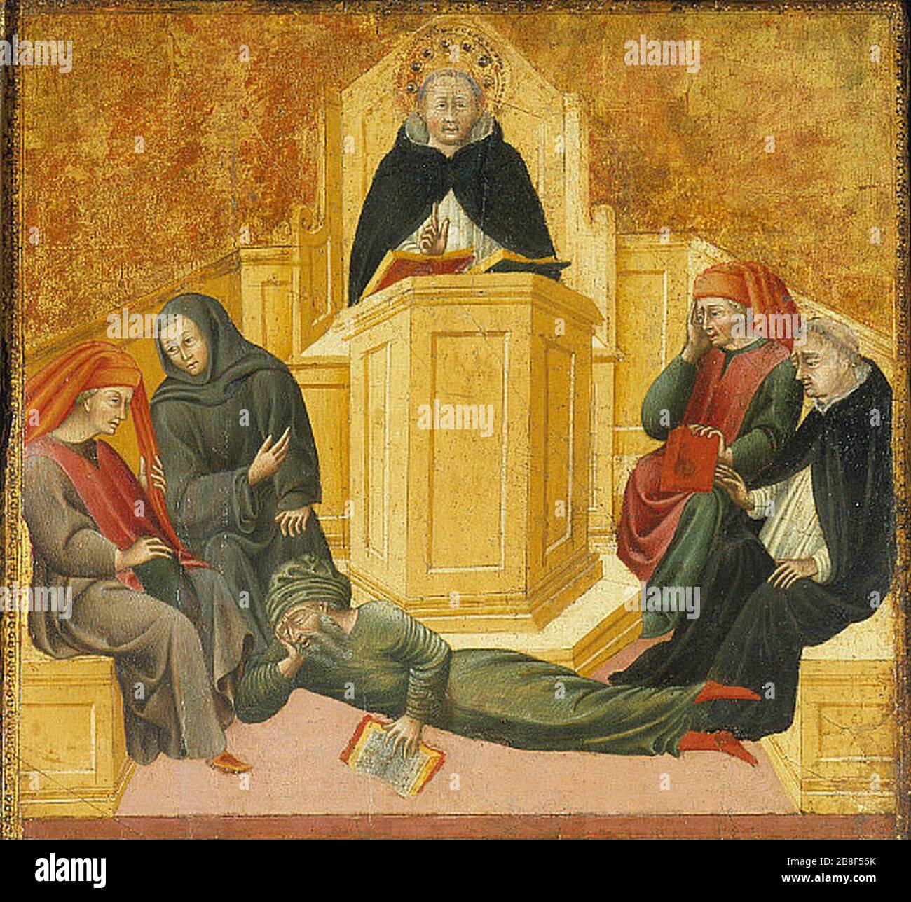 Giovanni di Paolo St. Thomas Aquinas Confounding Averroës Stock Photo ...