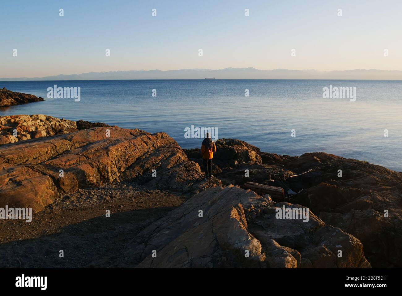 View across to Olympic National park from Finlayson Point, Victoria ...