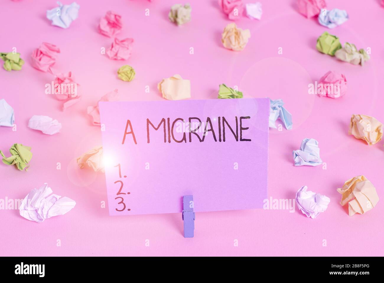 Handwriting text writing A Migraine. Conceptual photo recurrent ...