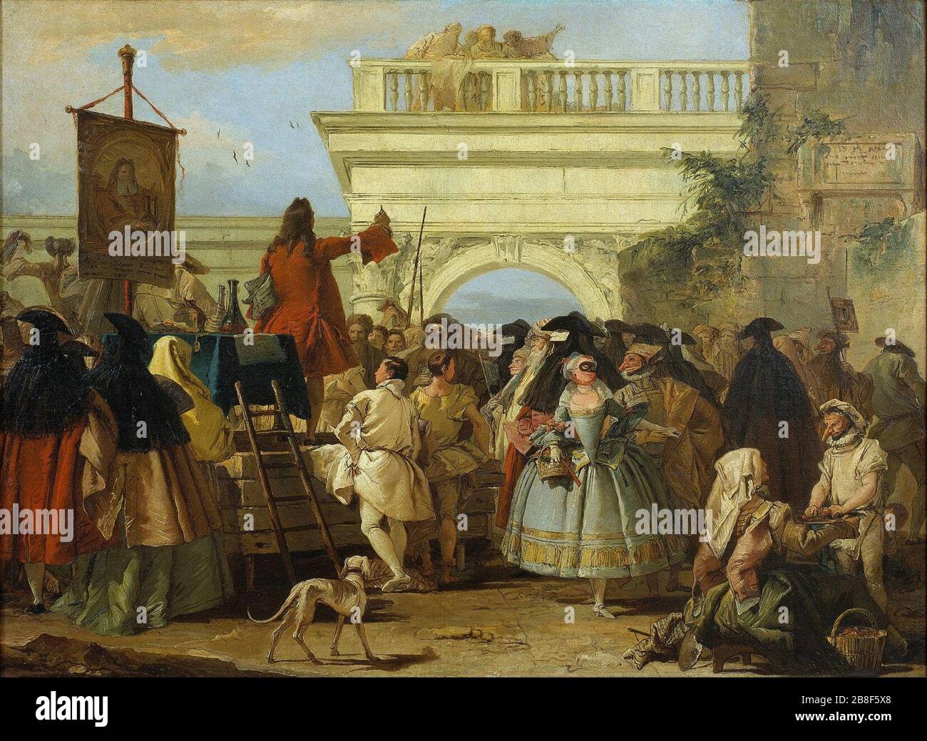 Giovanni Domenico Tiepolo - The Charlatan Stock Photo - Alamy