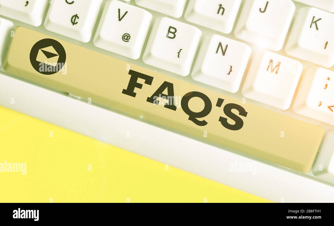 Conceptual hand writing showing Faq S. Concept meaning list of ...